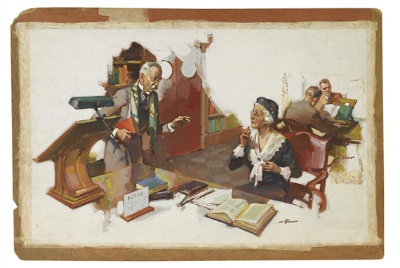 August Bleser | Meeting in the library | MutualArt