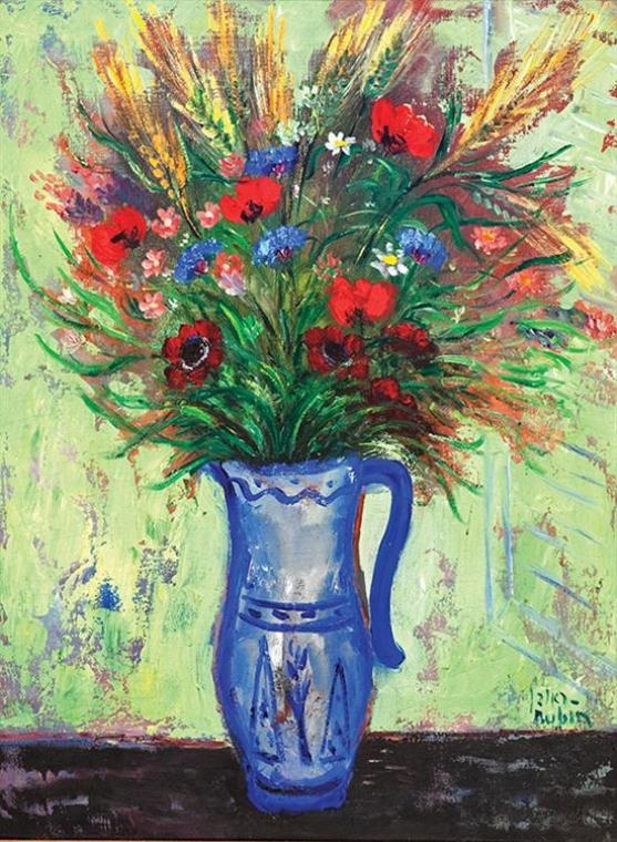 Reuven Rubin | Blue Horses (1964) | MutualArt