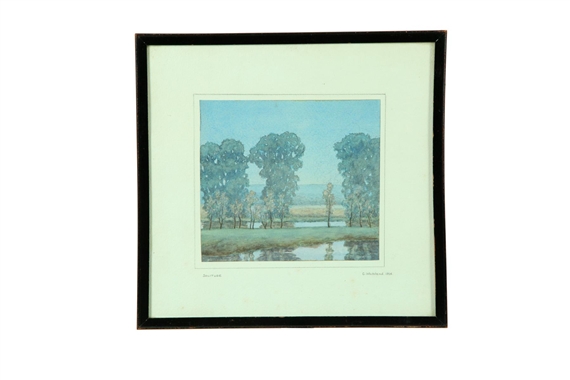 Charles Whitehead | Depicts a lush landscape setting with pond | MutualArt