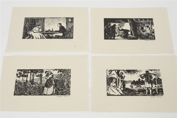 Freda Bone | 4 Works ; All depict interior or exterior scenes ...