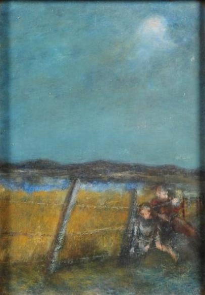 Jim Gilbert | Children Crossing a Fence | MutualArt