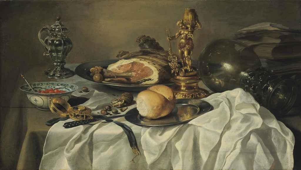 Pieter Claesz | STILL LIFE WITH HERRING, ROEMER, SALT CELLAR ...