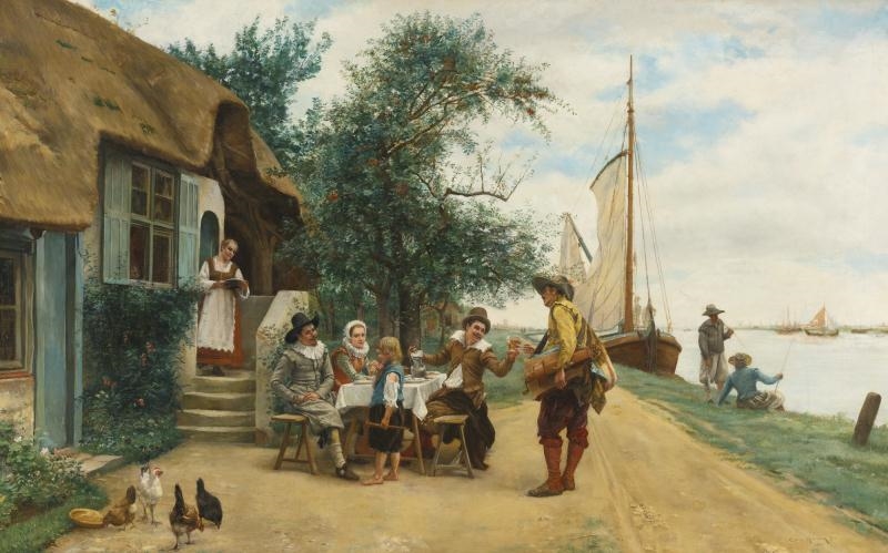 Jean Charles Meissonier | AN ACT OF KINDNESS (1884) | MutualArt
