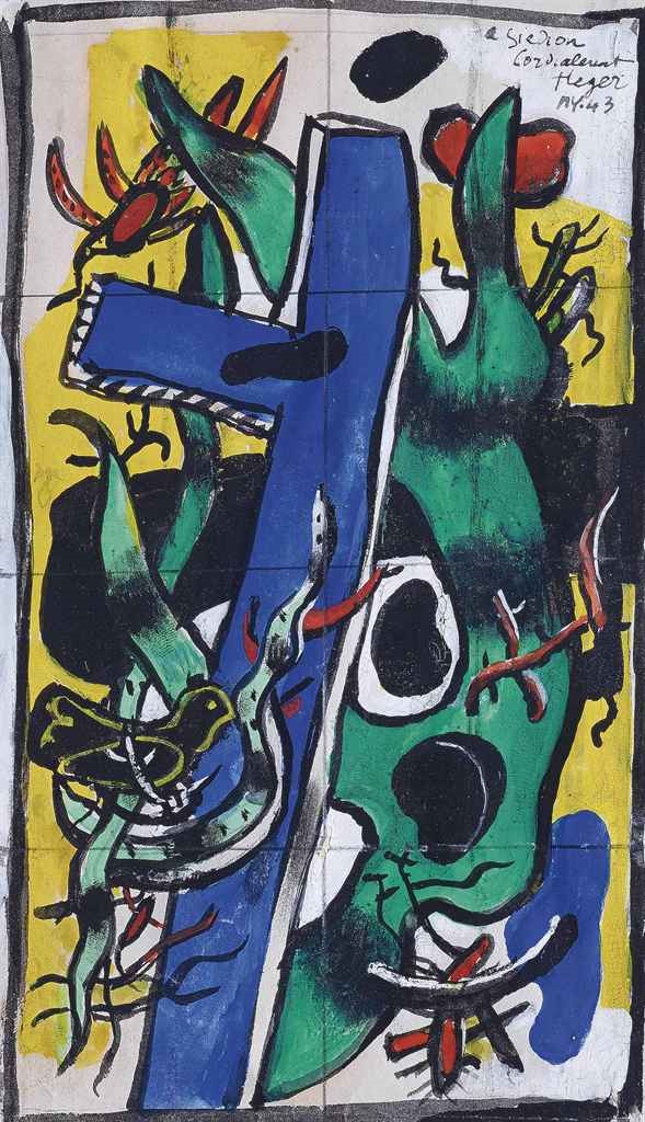 Fernand Léger | Nid d'oiseaux avec panneau bleu (1943) | MutualArt