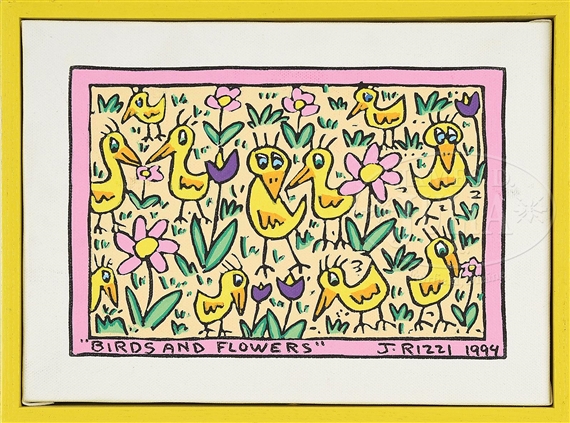 James Rizzi | BIRDS AND FLOWERS (1998) | MutualArt