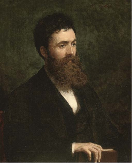 L. L. Ritchie | Portrait of a bearded gentleman, bust-length, holding a ...