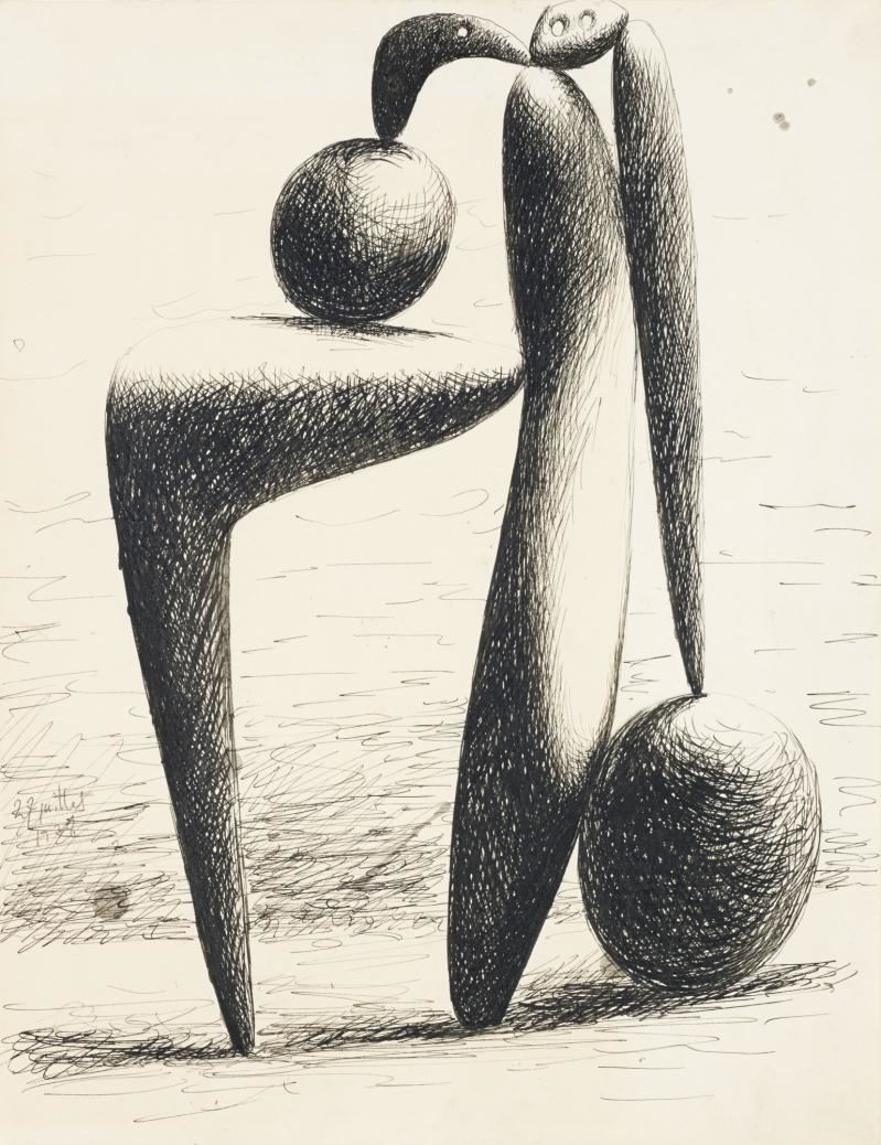 Pablo Picasso | DESSIN - CARNET DINARD, PAGE 1 (BAIGNEUSE. PROJET POUR ...