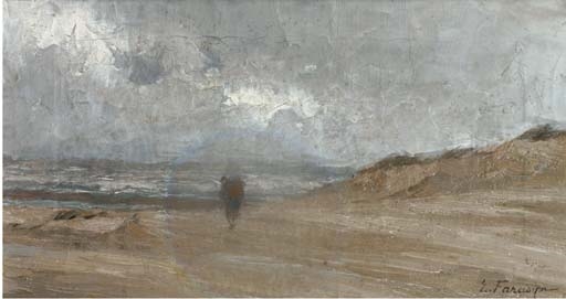 Edgard Farasyn | Walking on the beach | MutualArt
