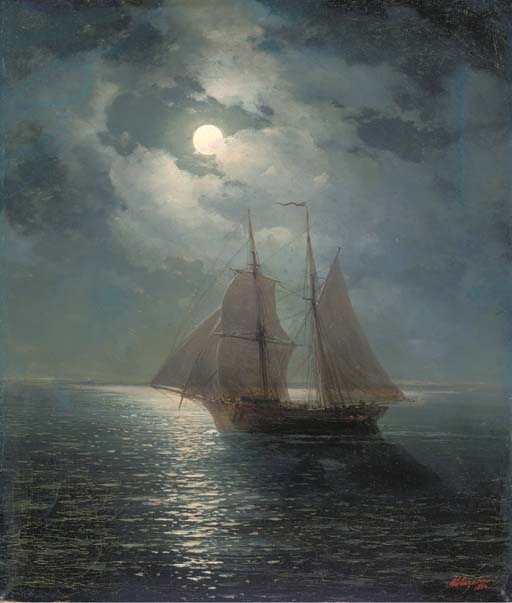 Ivan Aivazovsky | A ship at anchor (1885) | MutualArt