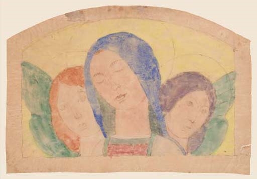 Charles Filiger | Madonna between two angels (1892) | MutualArt