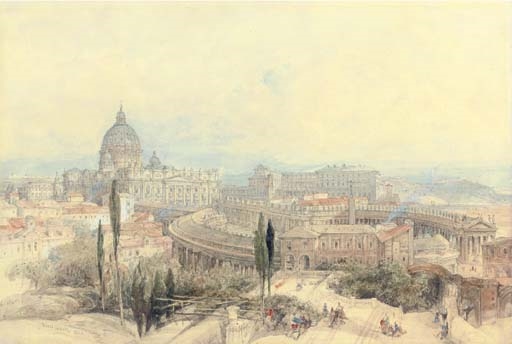 David Roberts | St Peter's from the Janiculum Hill, Rome, Italy (1840 ...