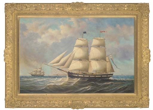 D. Taylor | A clipper vessel at full-sail | MutualArt