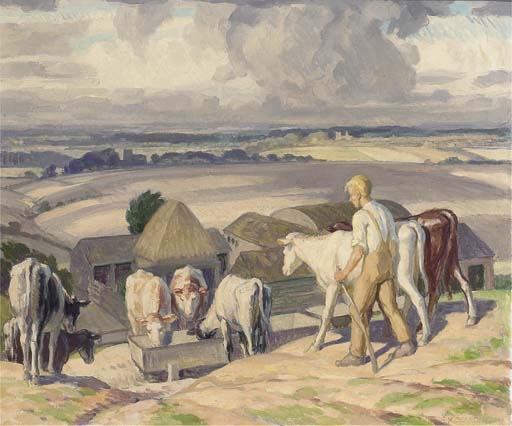 Harold Dearden | Feeding the Calves | MutualArt