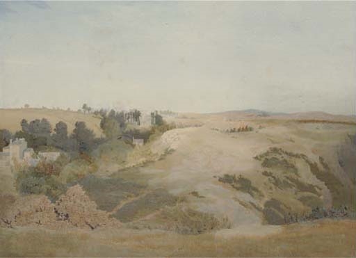 Thomas Rothwell | Downland landscape (1876) | MutualArt