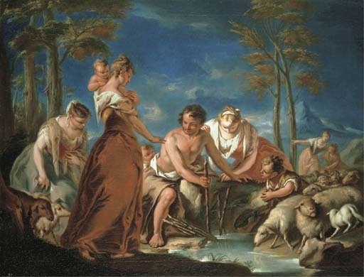 Nicola Grassi | Jacob with Laban's flock (1750) | MutualArt