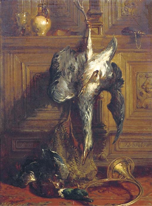 Maria Vos | Still life with a goldfish bowl and various papers on a ...