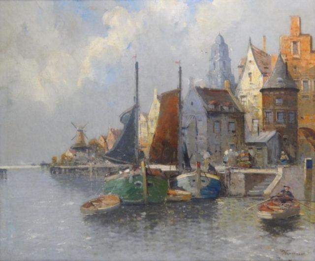F. Wagner | Dutch Harbor Scene | MutualArt