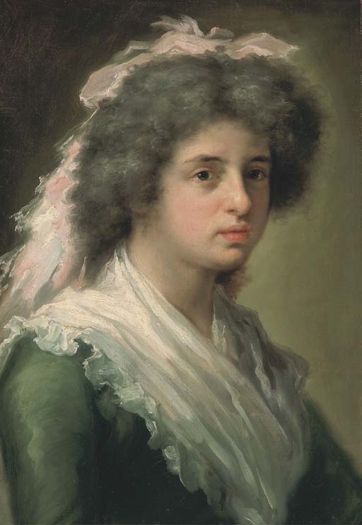 French School, 19th Century | Portrait d'une femme à la coiffe blanche ...