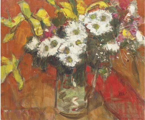 Gordon Bryce | Flowers in a glass jug (1992) | MutualArt