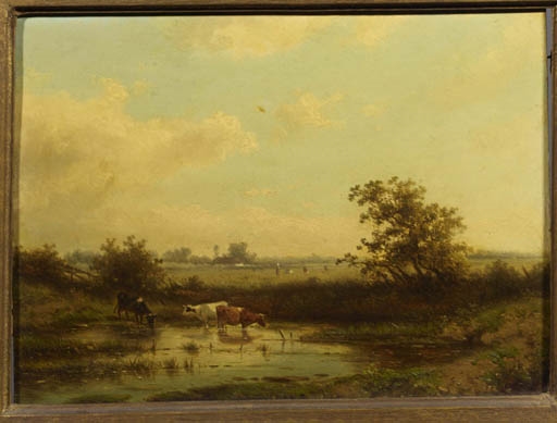 Claas Hendrik Meiners | Watering cattle (1884) | MutualArt