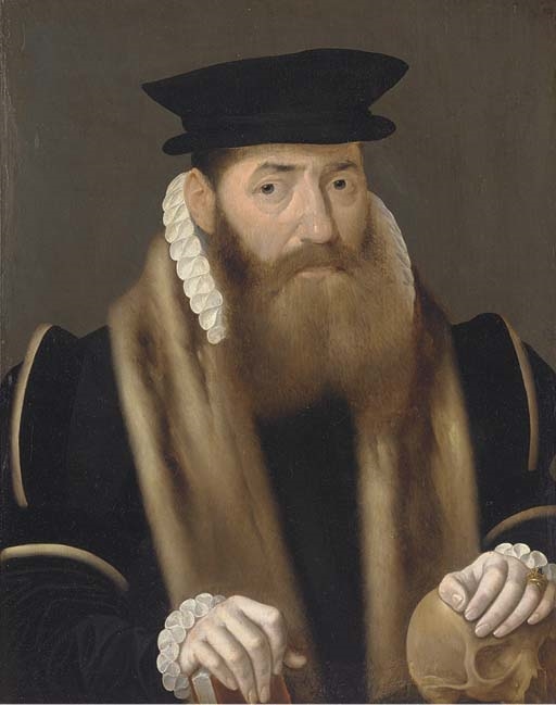 Barthel Bruyn the Elder | Portrait of a gentleman, bust-length, in a ...