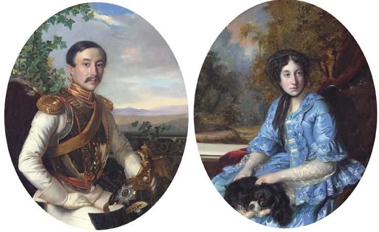 Russian School, 19th Century | Portrait of a Lady in Lavender Velvet ...