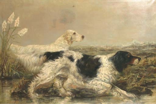 Verner Moore White | Dogs on a hunt (1893) | MutualArt