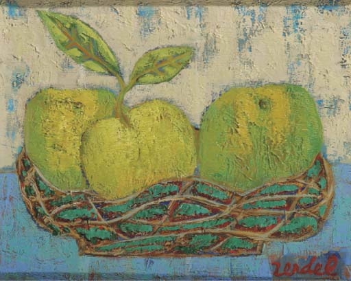 Gabriel Zendel | Still life with apples in a basket | MutualArt