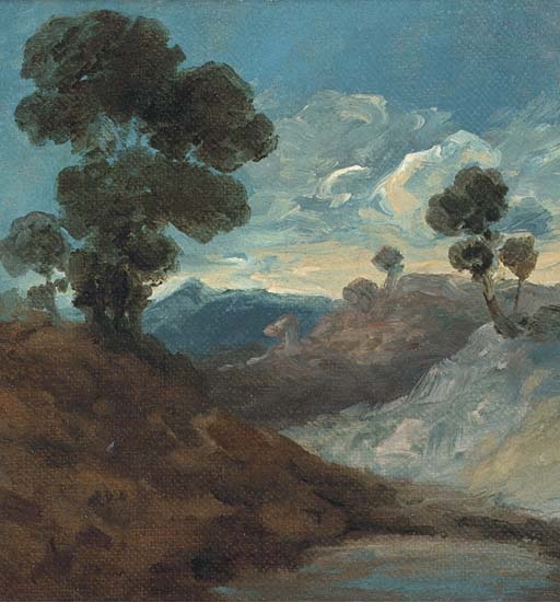George Constable | Trees in an extensive landscape, a sketch | MutualArt