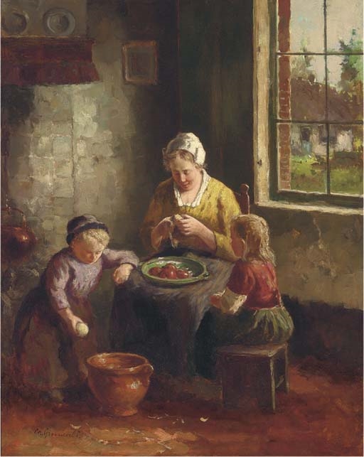 Cornelis Groeneveld | Apple peeling | MutualArt