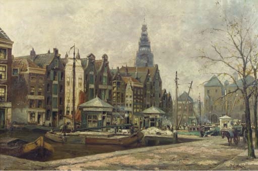 Jan Gerard Smits | Damrak entree Amsterdam: a view of the Damrak ...
