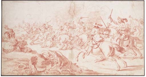 Johann Philipp Lembke | A cavalry battle | MutualArt