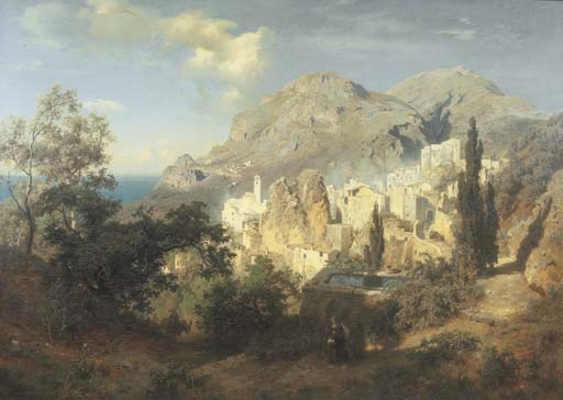 August Wilhelm Leu | A View of the Amalfi Coast (1871) | MutualArt