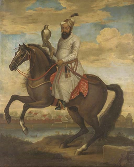 British School, 18th Century | Equestrian portrait of an Indian ...