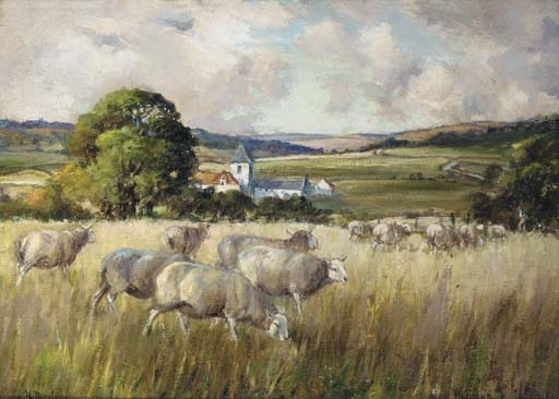 Henry Morley | Sheep grazing | MutualArt