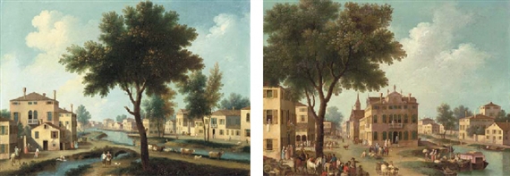 Giovanni Battista Cimaroli | An Italianate landscape with figures and ...