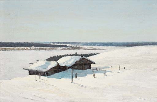 Aleksandr Alekseevich Borisov | Snowy landscape (1911) | MutualArt