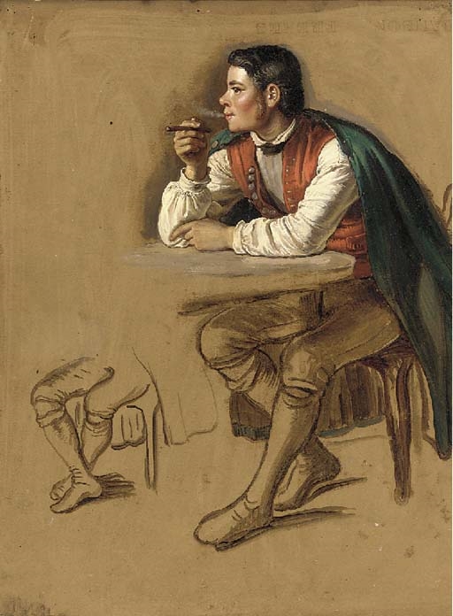 Italian School, 19th Century | Study of a seated boy (recto); and A ...