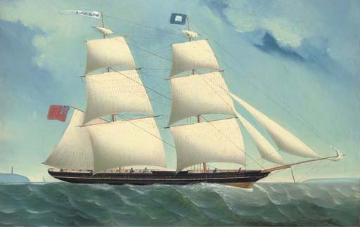 British Naive School | The English brig Wild Wave off a headland ...