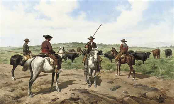 Jose Chavez | Garrochistas: herding the cattle | MutualArt