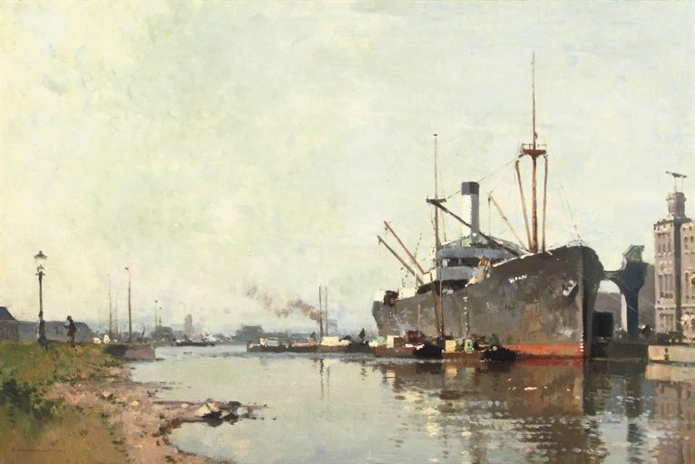 Cornelis Vreedenburgh | De Tringa: on the waterfront (1930) | MutualArt