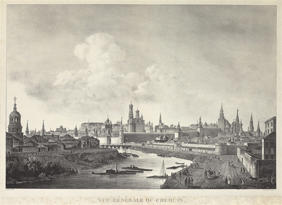 Auguste Jean Baptiste Antoine Cadolle | 4 Works: Vue de Cremlin; Vue ...