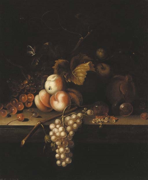 George William Sartorius | Cherries, peaches, grapes and white currants ...