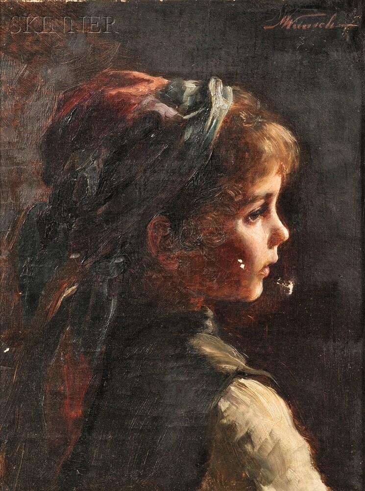 Marie Wunsch | Portrait of a Young Girl in Profile | MutualArt