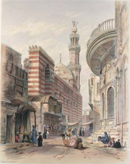 Robert Hay | Views in Kairo: The Aquaduct of Cairo and part of Masr-el ...