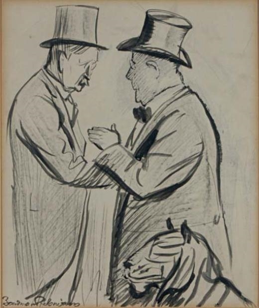 Boardman Robinson | 5 Works: Cartoon Sketch for New York Herald Tribune ...