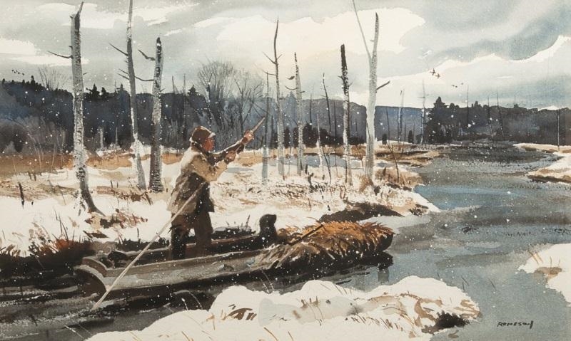 Chet Reneson | Poling A Duck Boat | MutualArt