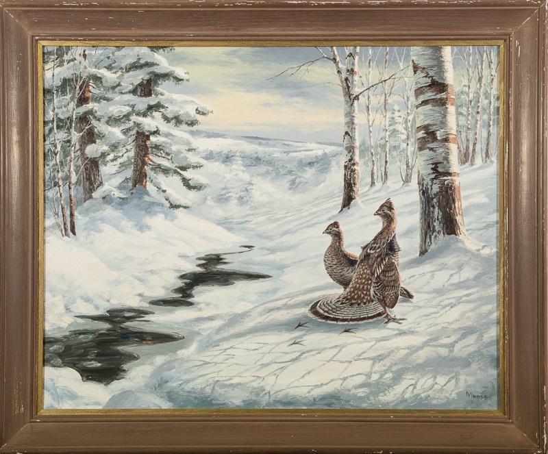 David Maass | Flocks of geese landing in flooded valley | MutualArt