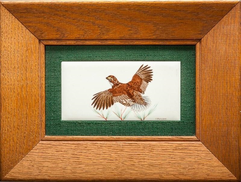 J. Boehm | Flying Bobwhite Quail Tile (Circa 1950) | MutualArt