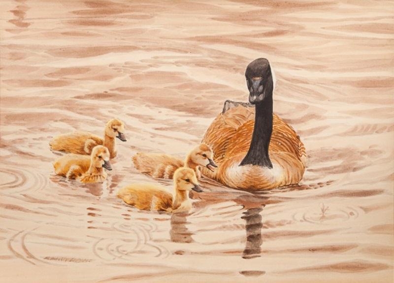 J. Randolph Rowe | Goose with Goslings | MutualArt